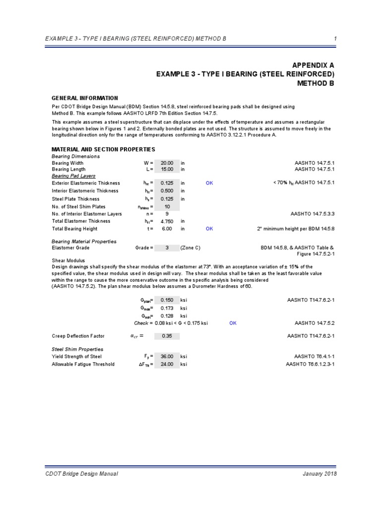 Bridge Bearing Design Example PDF | PDF | Deformation (Mechanics ...