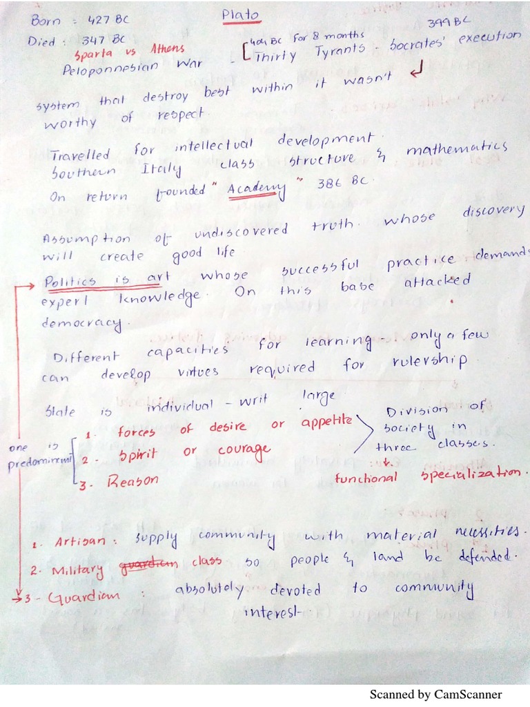 Plato, Short Notes | PDF