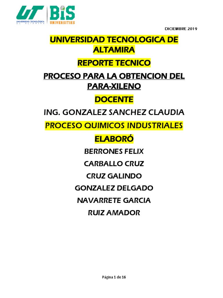 Paraxileno | PDF | Benceno | Compuestos químicos