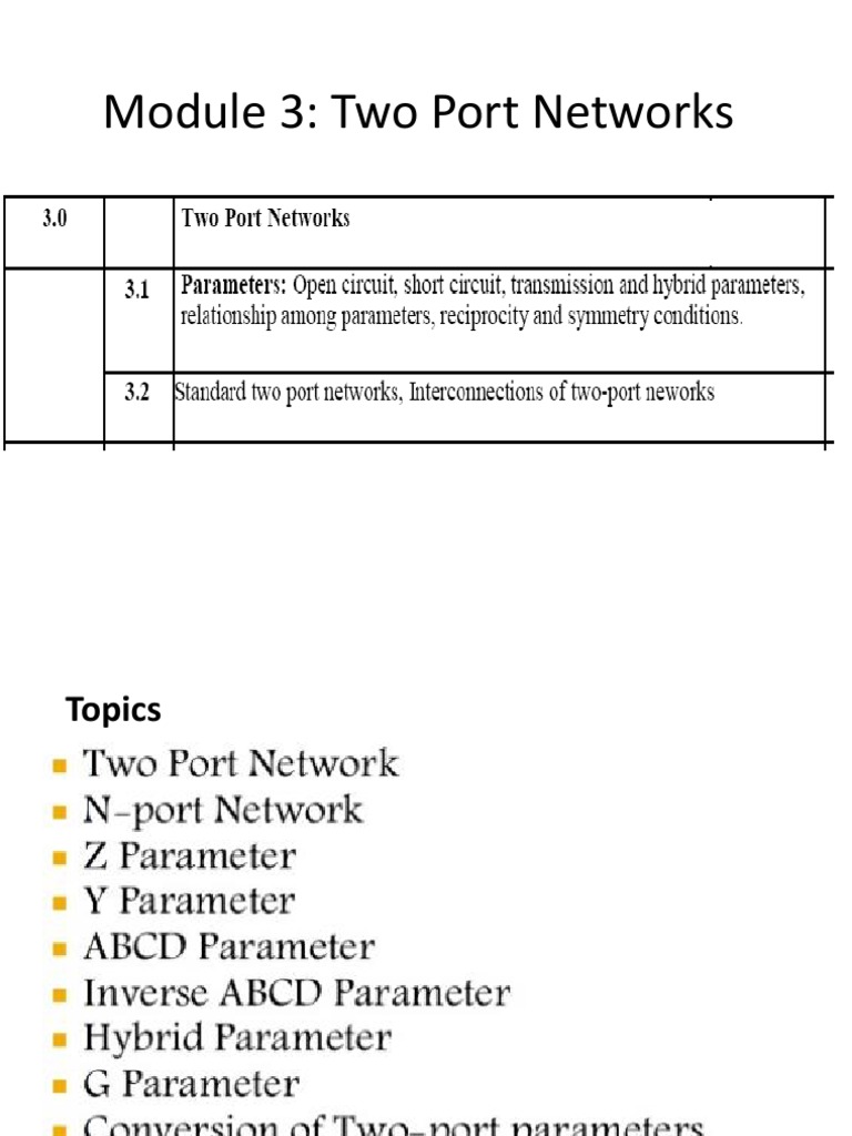 Module 3 - Two Port Networks | PDF | Cybernetics | Signal Processing