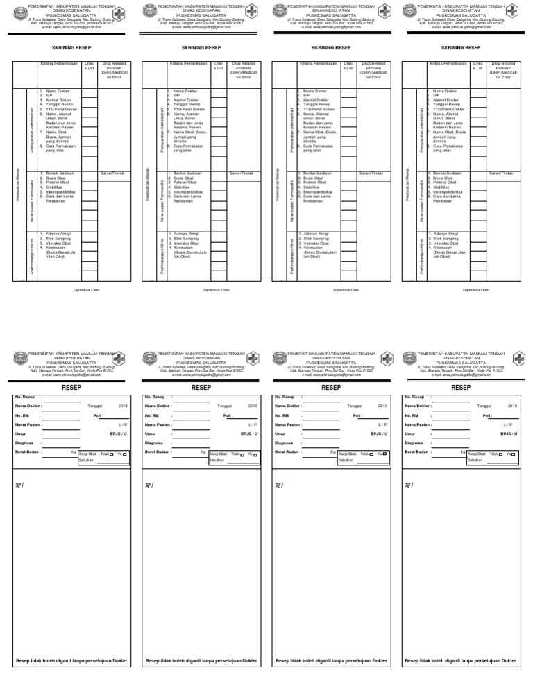 Formulir Skrining Resep Puskesmas Salugatta Pdf