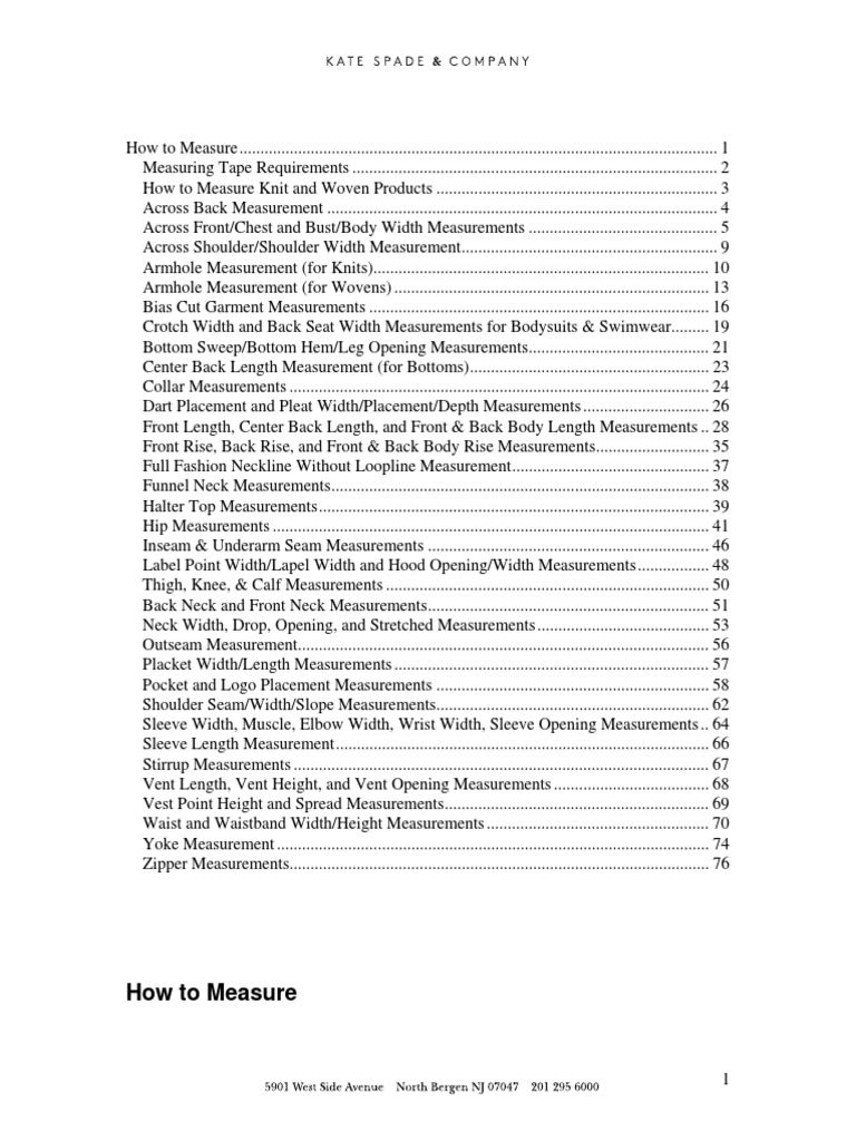 A Comprehensive Guide to Measuring Apparel | PDF | Seam (Sewing ...