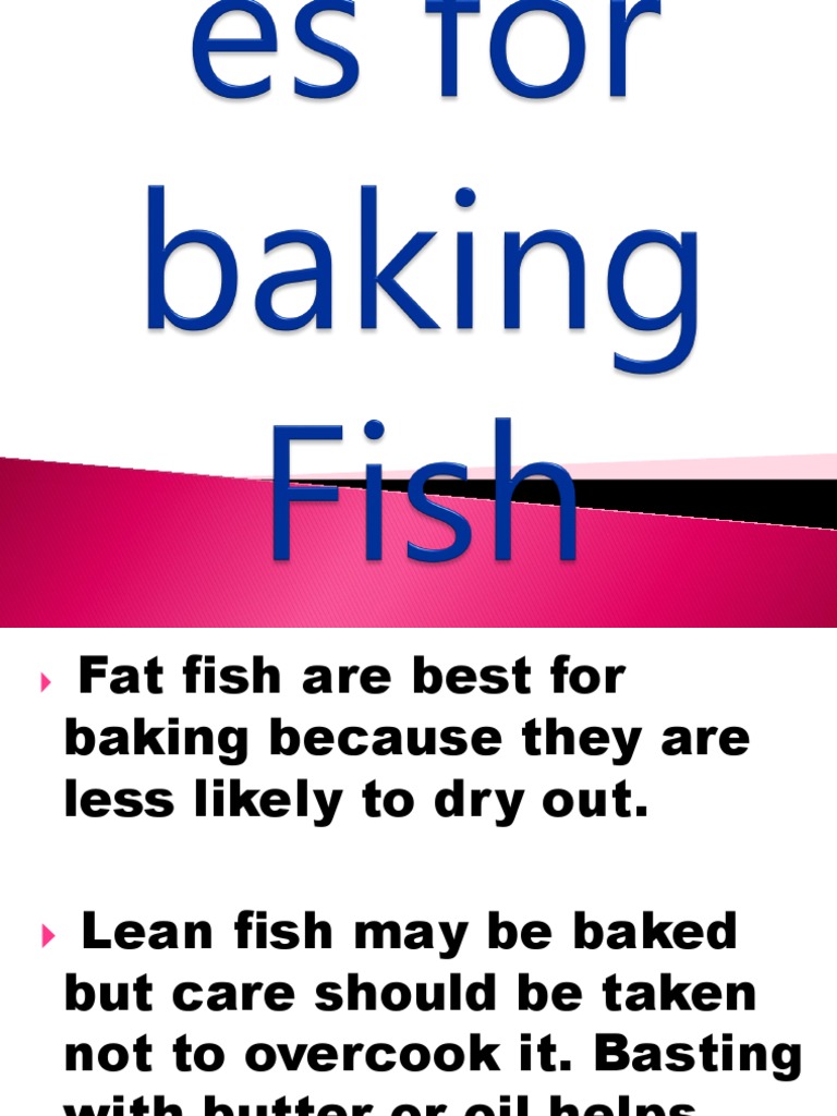 Baking Guidelines for Fat and Lean Fish | PDF