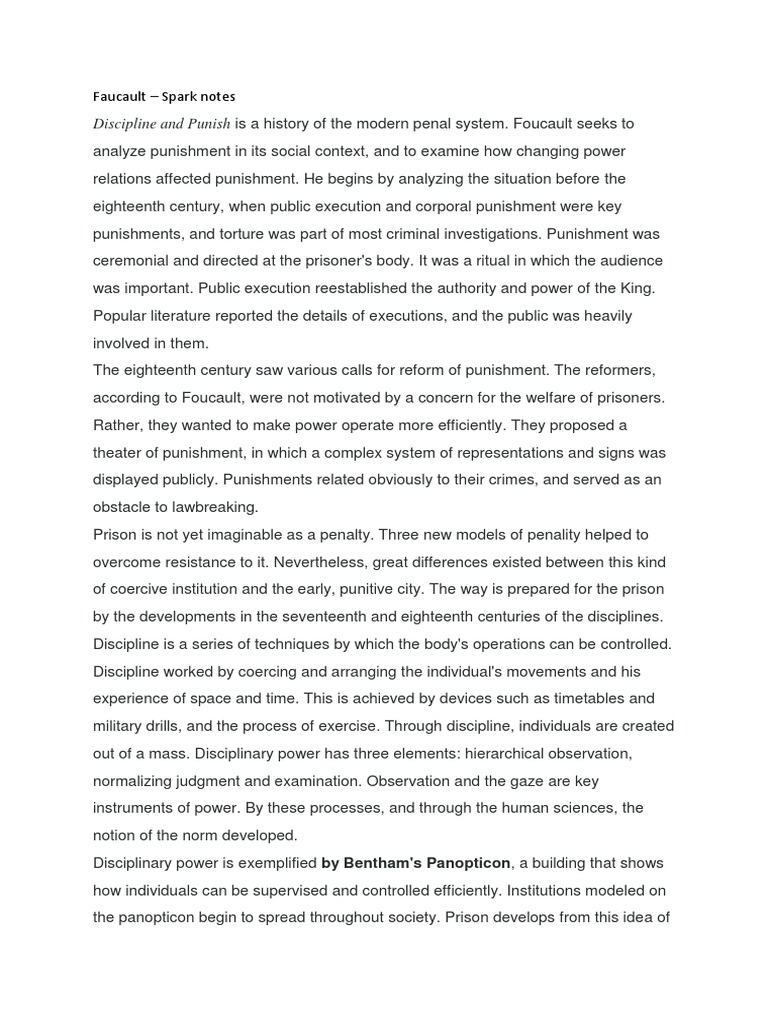 Foucault-Docile Bodies Notes | Download Free PDF | Prison | Punishments