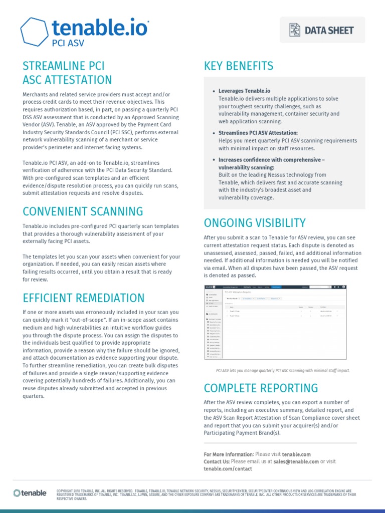 DataSheet Tenable - Io PCI ASV 0 | PDF | Payment Card Industry Data Security Standard ...