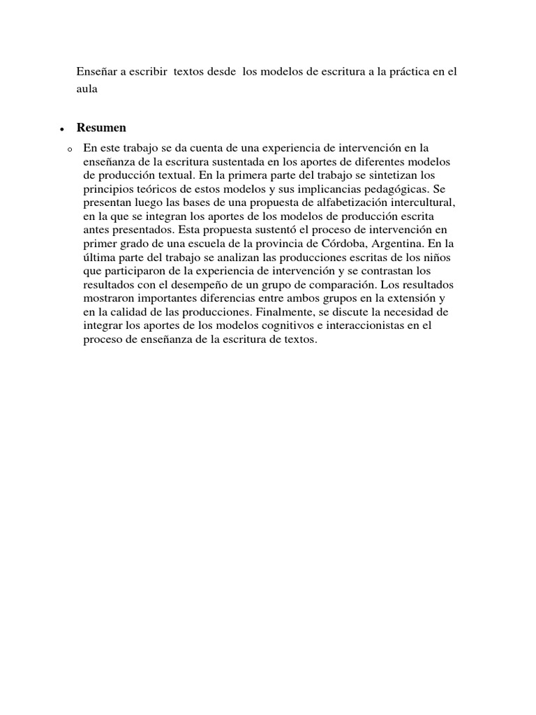 Enseñanza de escritura en el aula | PDF | Crecimiento personal y ...