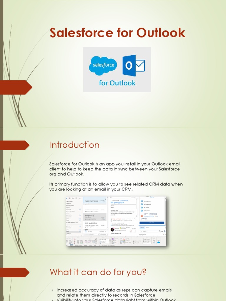 Salesforce for Outlook Integration Guide | PDF | Microsoft Outlook ...