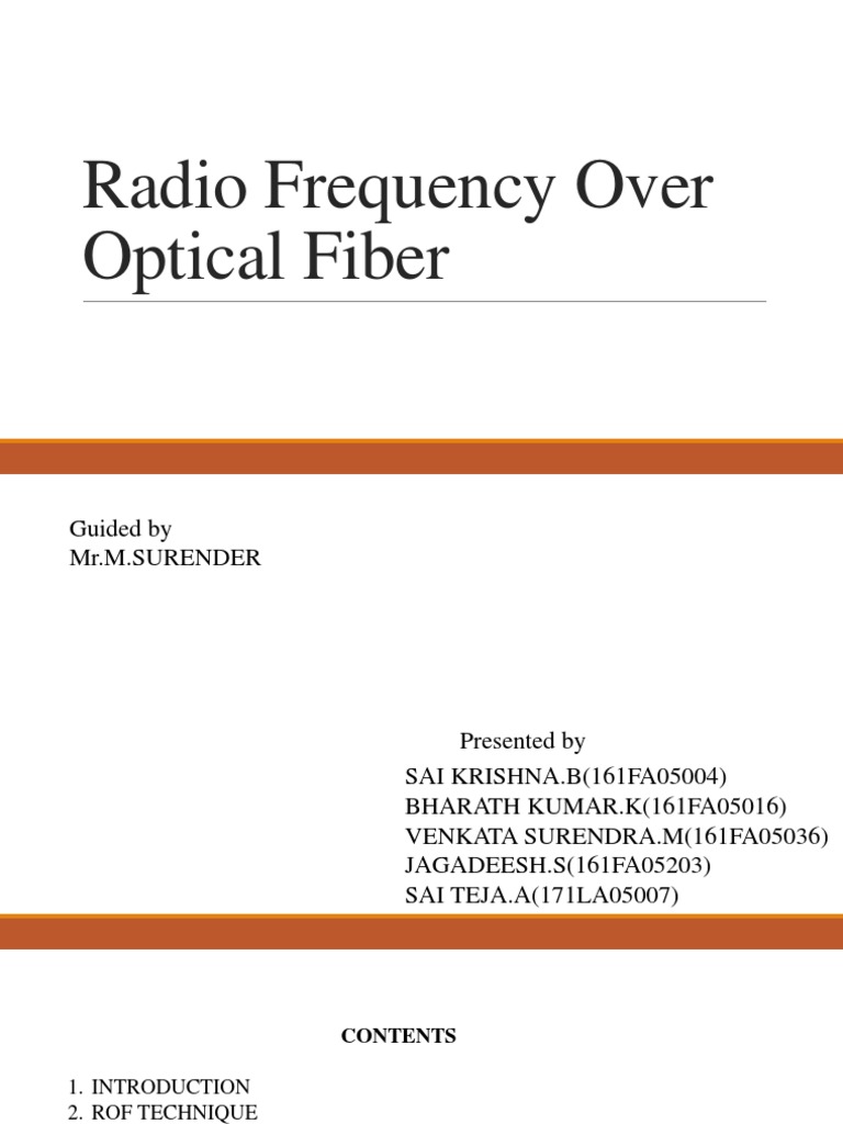 Radio Frequency Over Optical Fiber | PDF | Radio | Optical Fiber