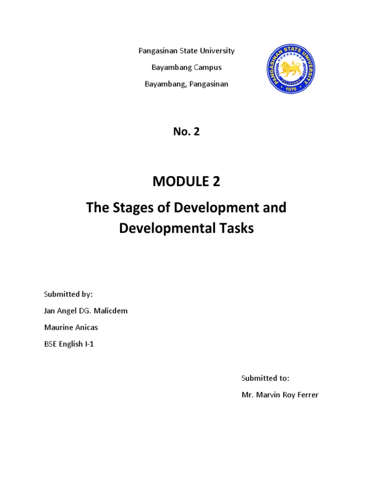 Module 2 The Stages of Development and Developmental Tasks | PDF ...