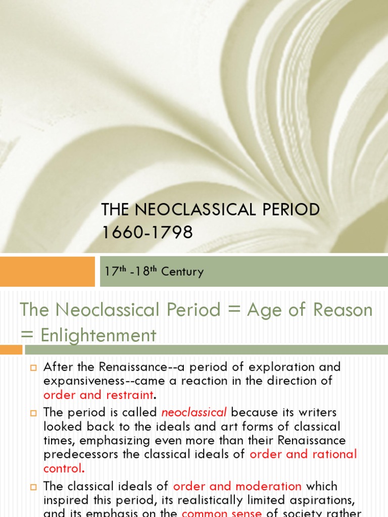 Overview of the Neoclassical Period | PDF | John Dryden | Alexander Pope