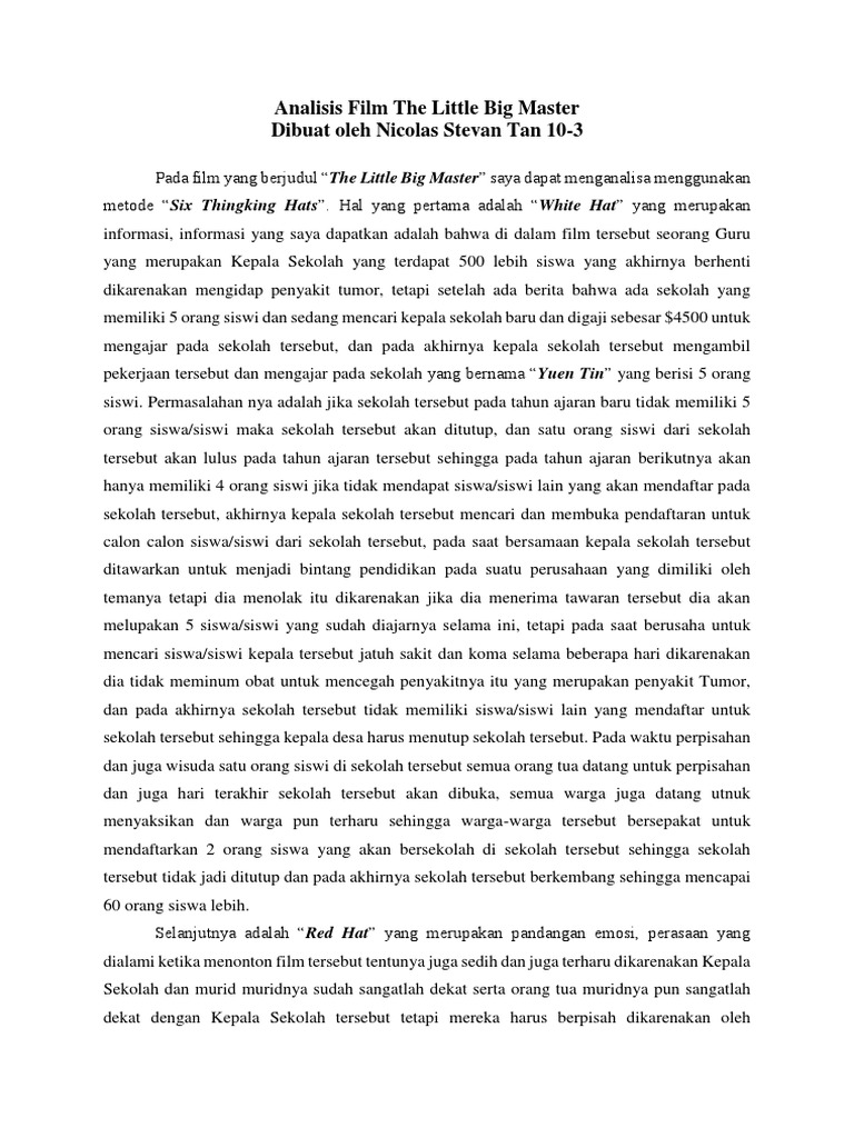 Analisis Film The Little Big Master | PDF