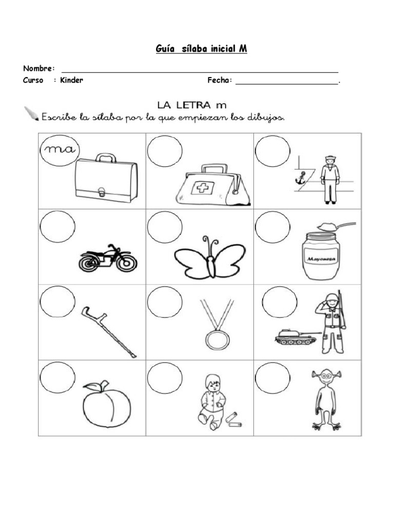 Guía Silaba Inicial M R | PDF | Crecimiento personal y profesional ...
