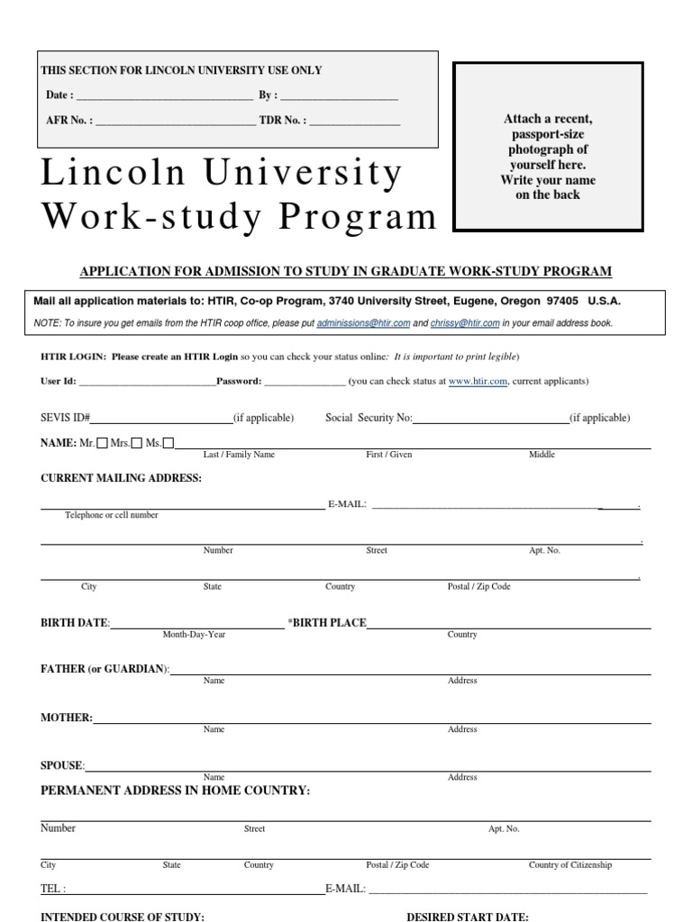 Lincoln Application Form | PDF | Behavior Modification