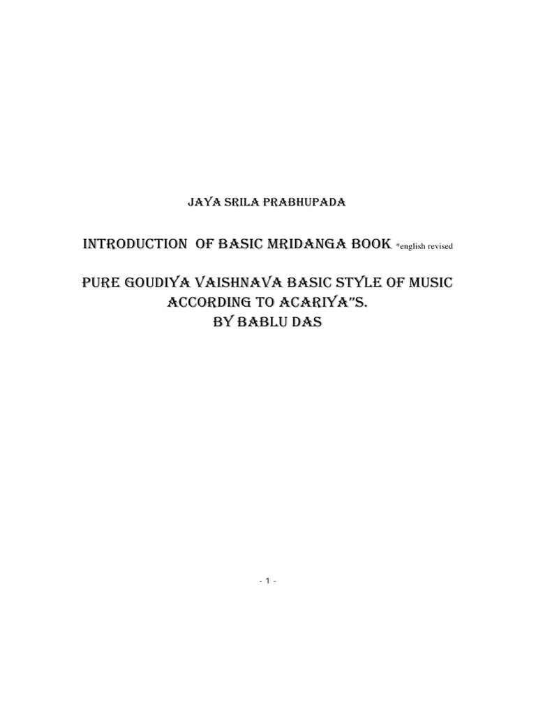 Introduction of Basic Mridanga Book by Bablu Das PDF | PDF | Entertainment (General) | Religion ...
