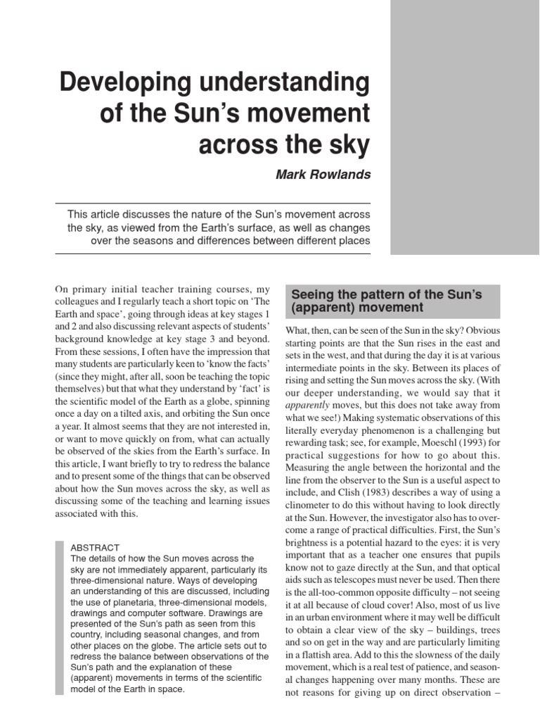 Understanding the Sun's Movement Across the Sky | PDF | Sunset | Sky