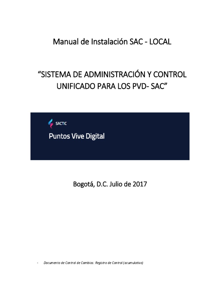 SACTIC - Manual de Instalacion-SAC - LOCAL-SAC - CLIENTE PDF | PDF ...