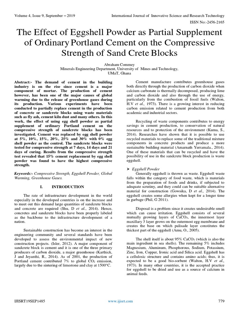 The Effect of Eggshell Powder As Partial Supplement of Ordinary ...