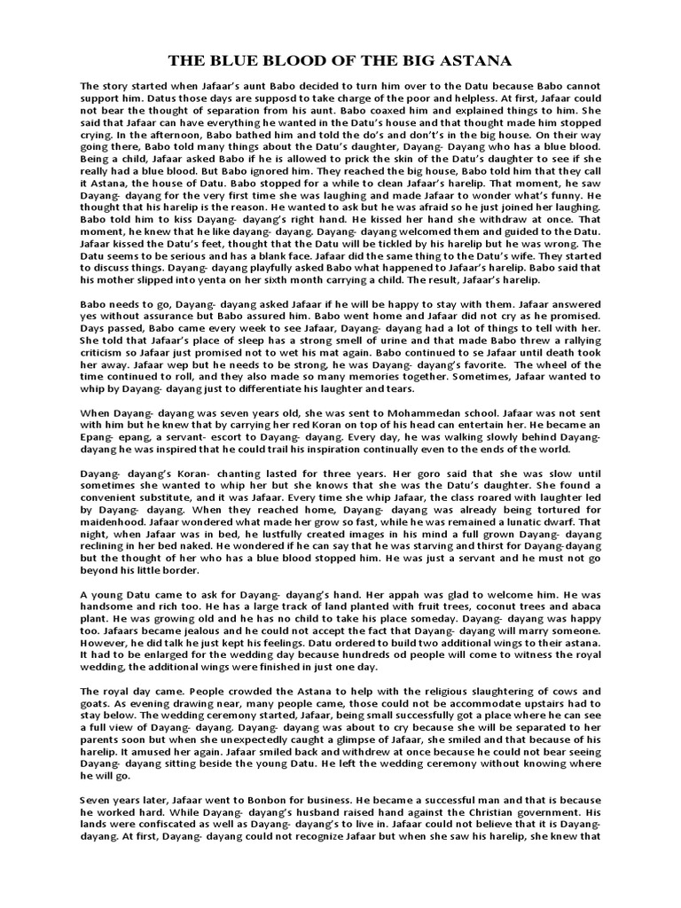 The Blue Blood of The Big Astana | PDF