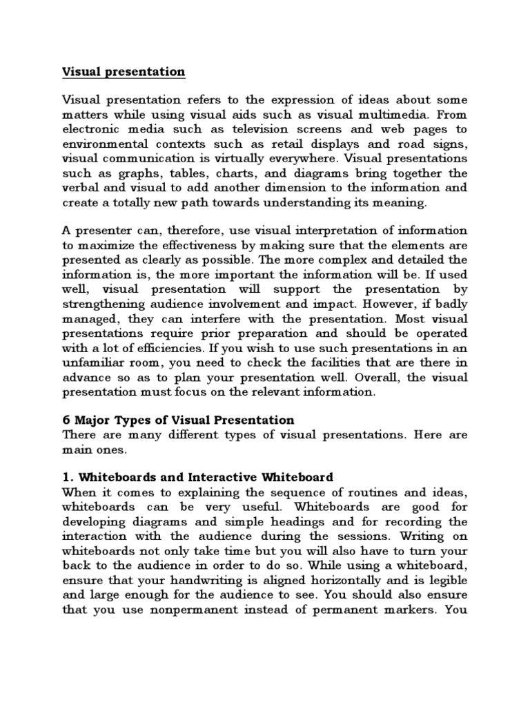 Visual Presentation | PDF | Communication | Psychological Concepts