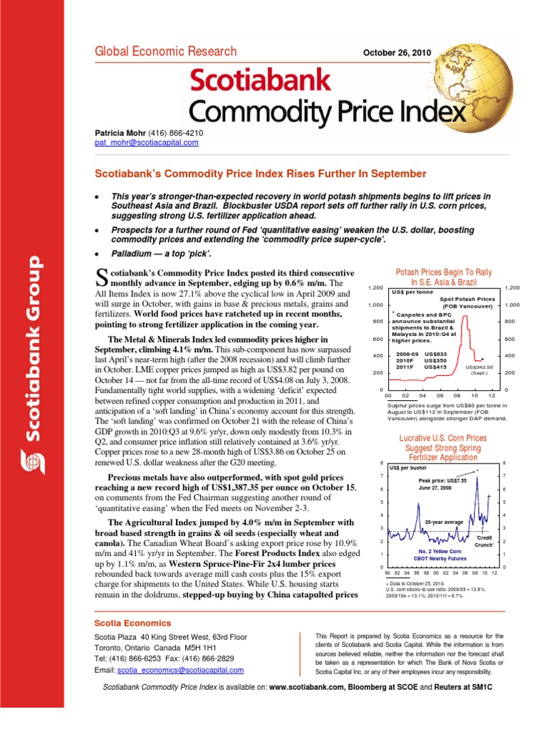Commodity Index | PDF | Price Of Oil | Petroleum