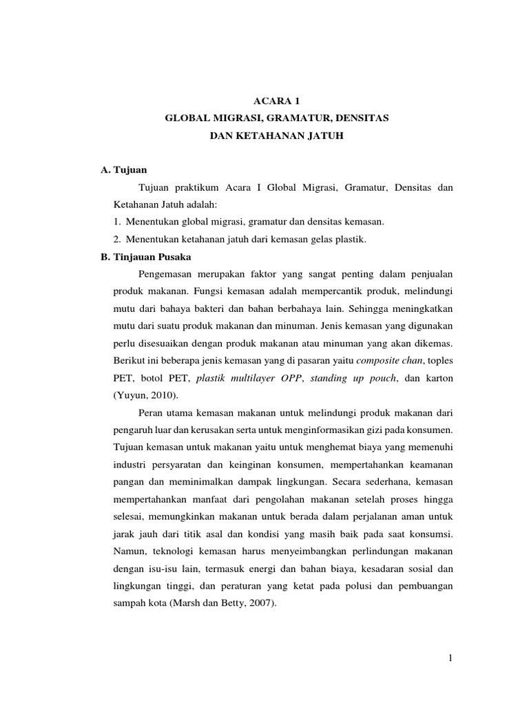 CONTOH LAPORAN Pengemasan | PDF