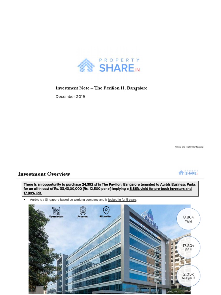 The Pavilion II - Investment Note | PDF | Yield (Finance) | Real Estate ...
