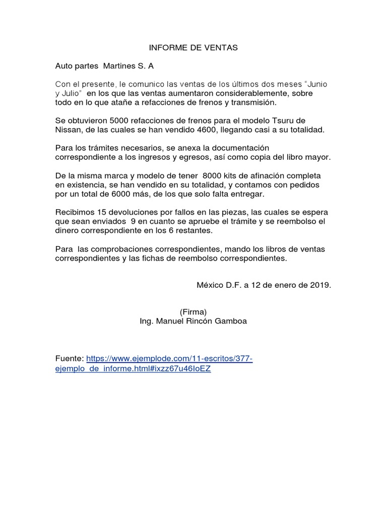 Ejemplo de Informe | PDF