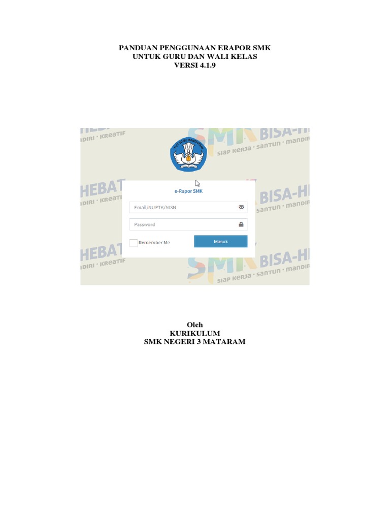 Petunjuk Pengisian E Rapor | PDF | Komputer