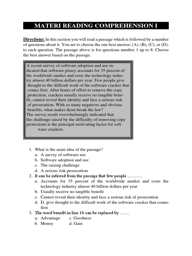 Materi Reading Comprehension I | PDF | Copyright Infringement | Business