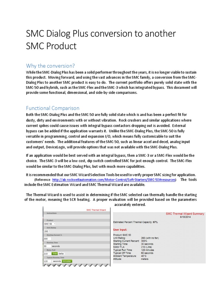SMC Dialog Plus Conversion To Another SMC 8 - 22 - 2014 | PDF ...