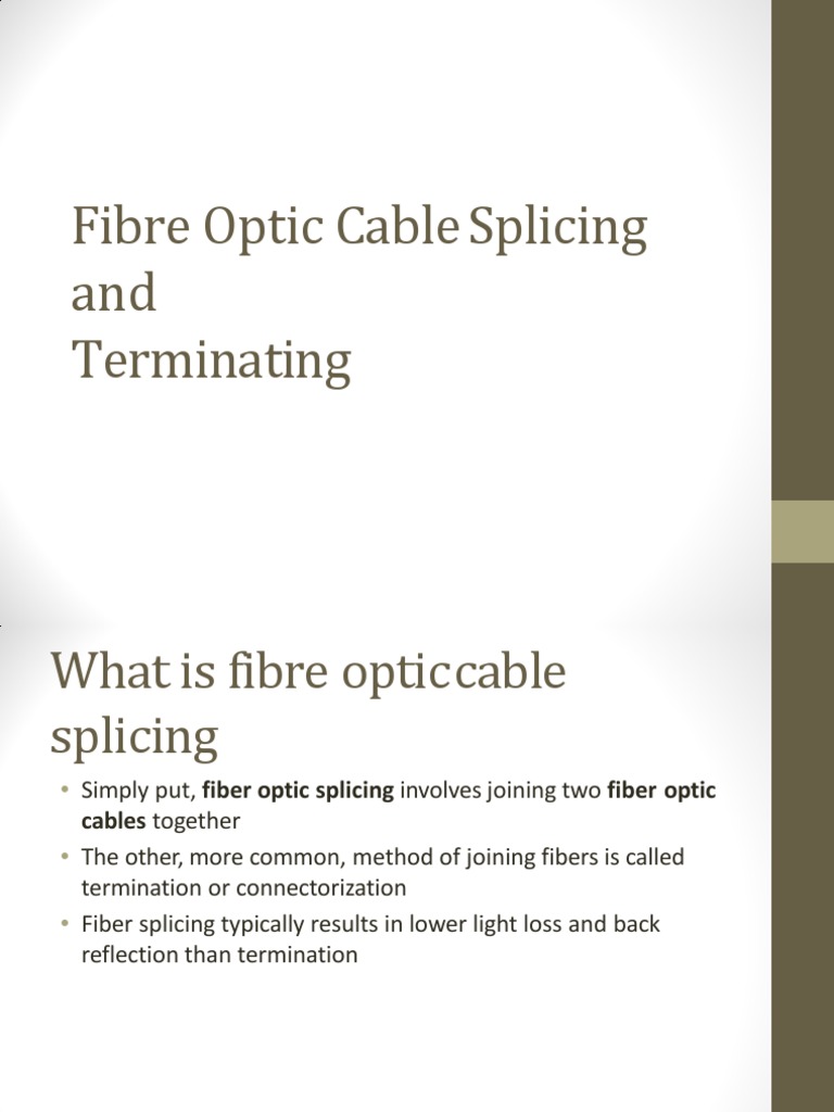 Fibre Optic Cable Splicing | PDF | Optical Fiber | Electromagnetic ...