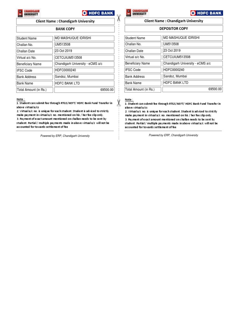 HDFC Challan UM513508 PDF | PDF | Financial Technology | Finance ...