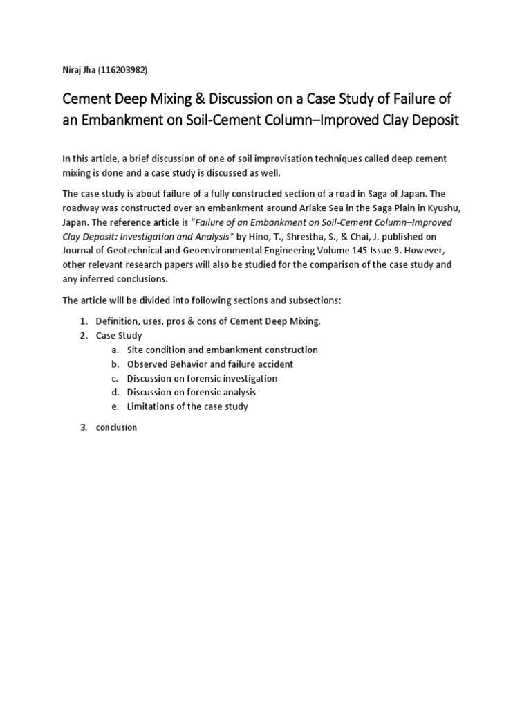 Deep Cement Mixing | PDF