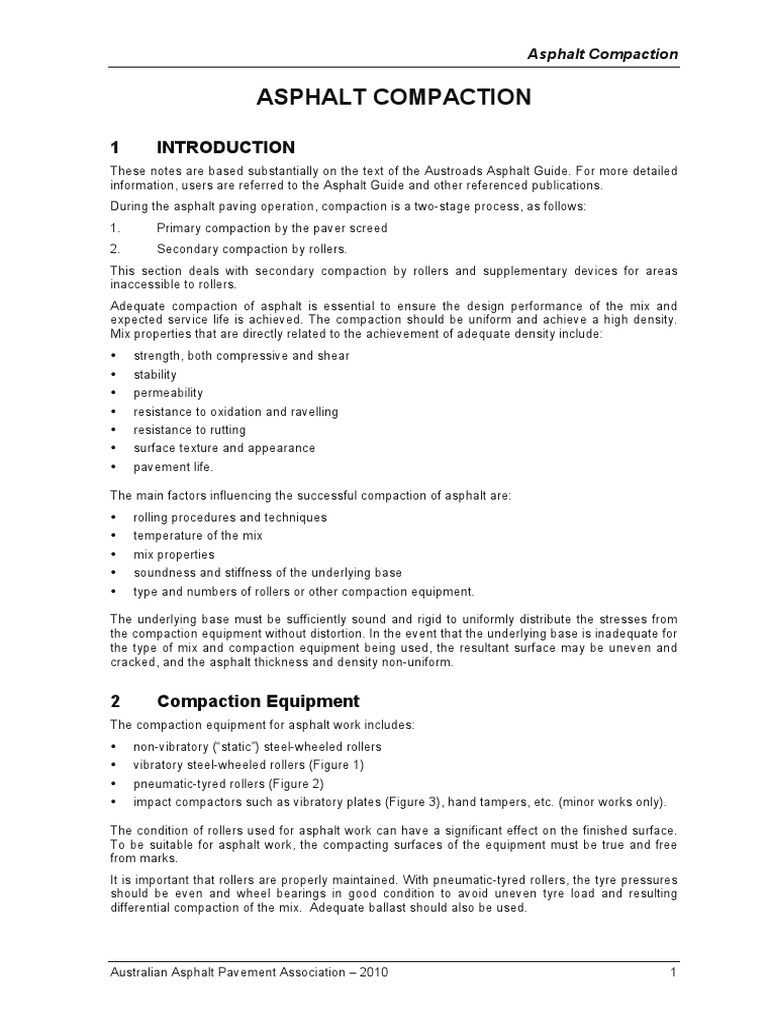 BSPP 2014Q Sec09 Asphalt Compaction v2010 | PDF | Road Surface | Asphalt