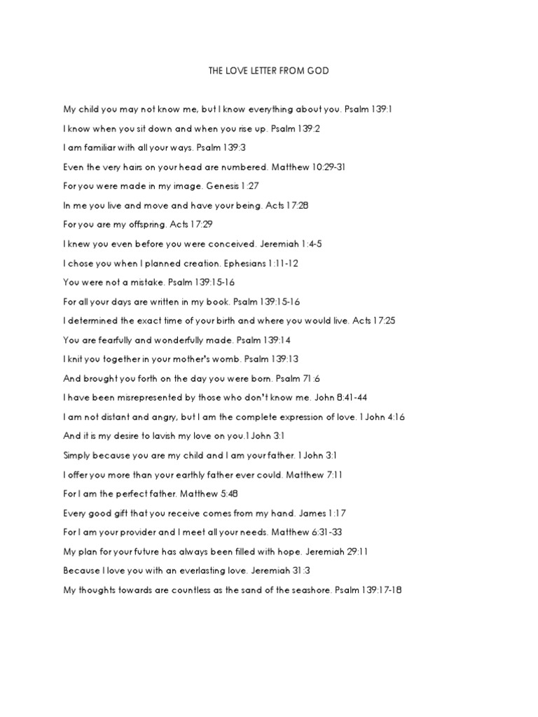 The Love Letter From God | PDF | Bible Content | Love