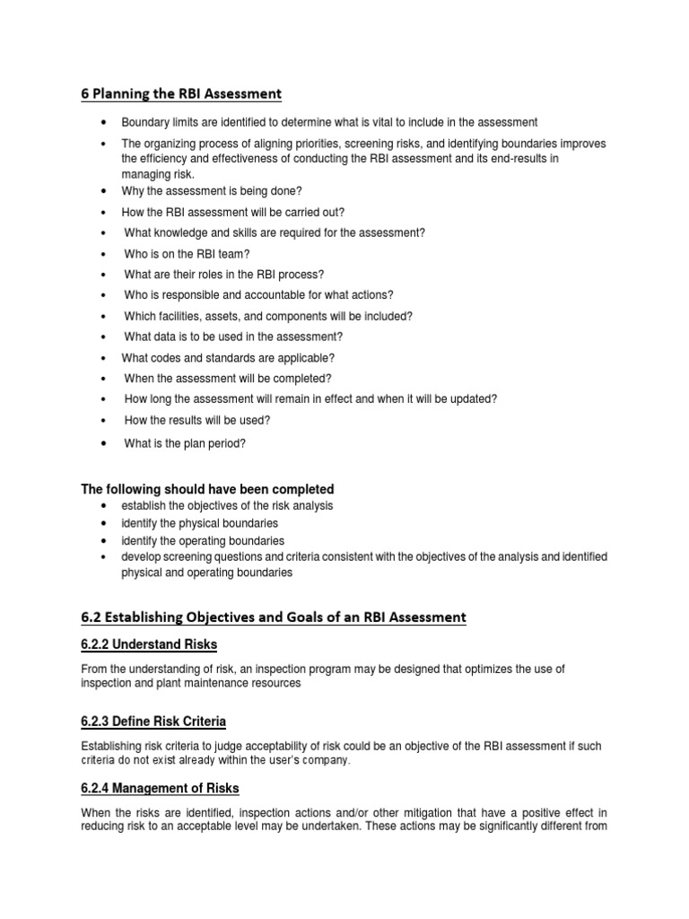 6 Planning The RBI Assessment | PDF | Risk | Risk Management