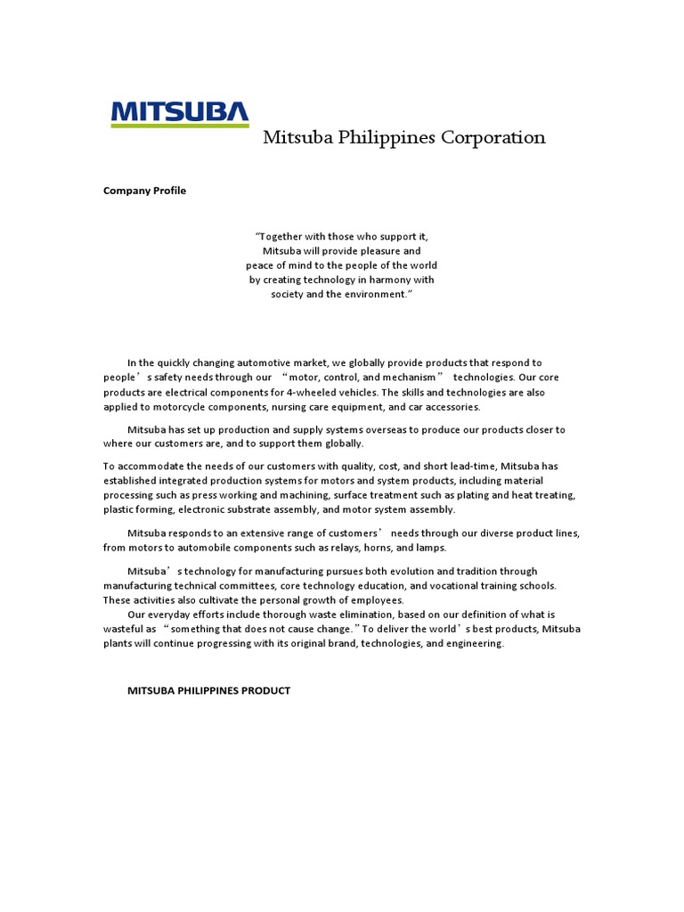 MITSUBA | PDF | Electric Motor | Wire