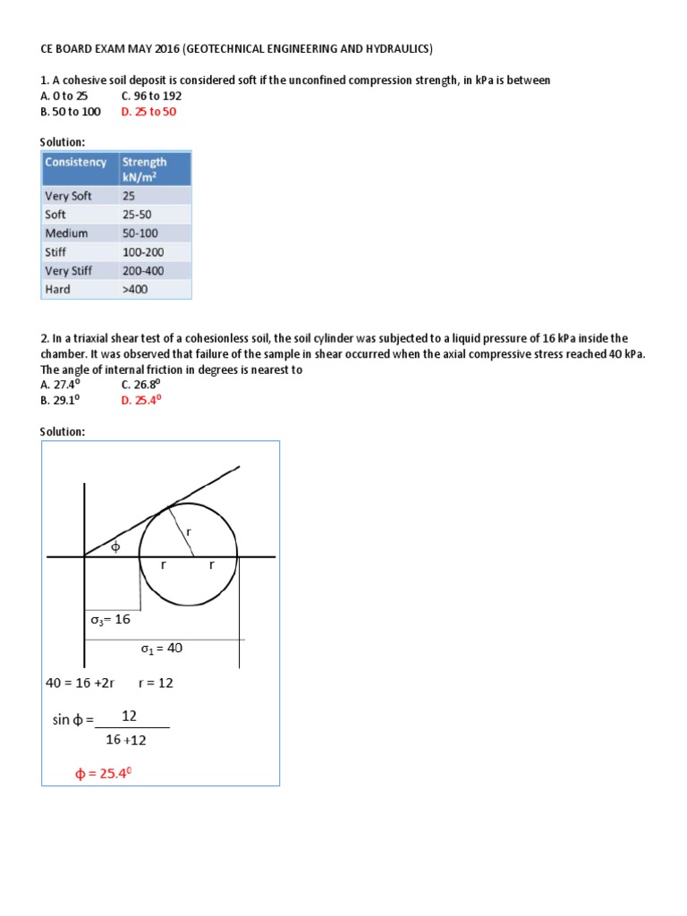 CE Board Exam: Geotechnical & Hydraulics | PDF | Soil Mechanics | Soil