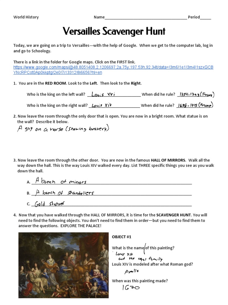 Versailles Scavenger Hunt Guide | PDF | Palace Of Versailles