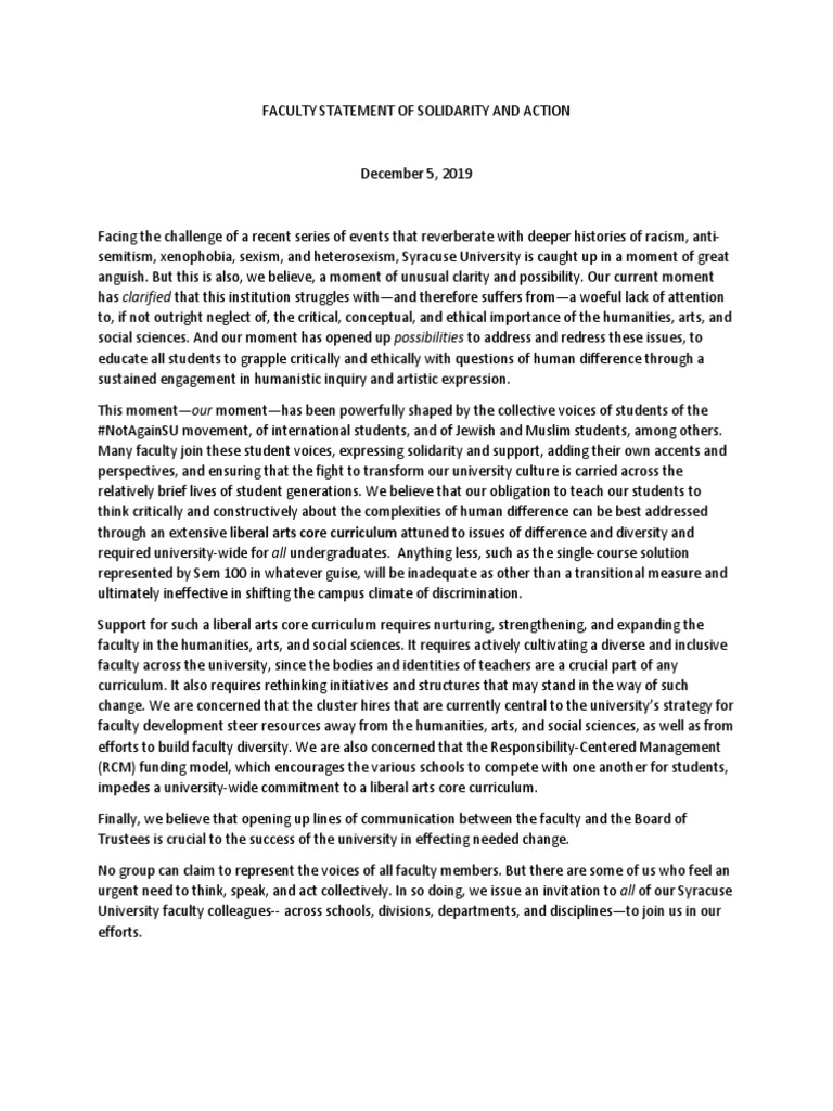 Faculty Statement | PDF | University | Academia
