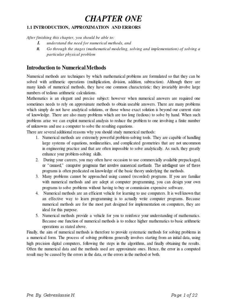 Introduction To Numerical Methods-CH-1 YG | PDF | Significant Figures ...