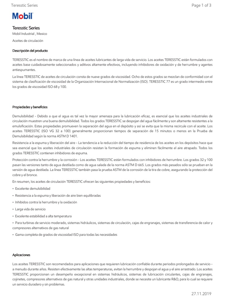 Teresstic Series | PDF | Lubricante | Petróleo