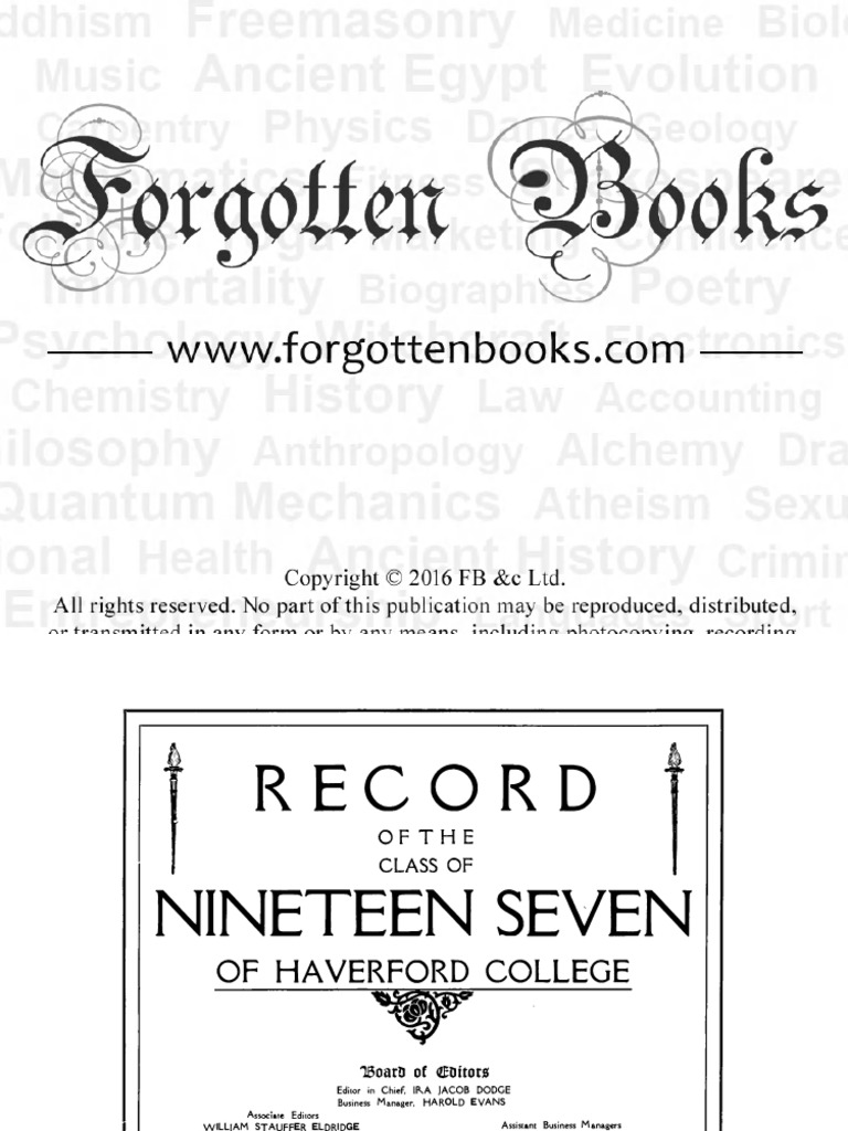 Jacob Dodge - Record of the Class of Nineteen Seven of Haverford College