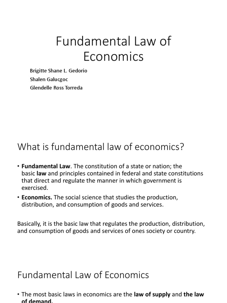 Fundamental Law of Economics | PDF | Supply And Demand | Supply (Economics)