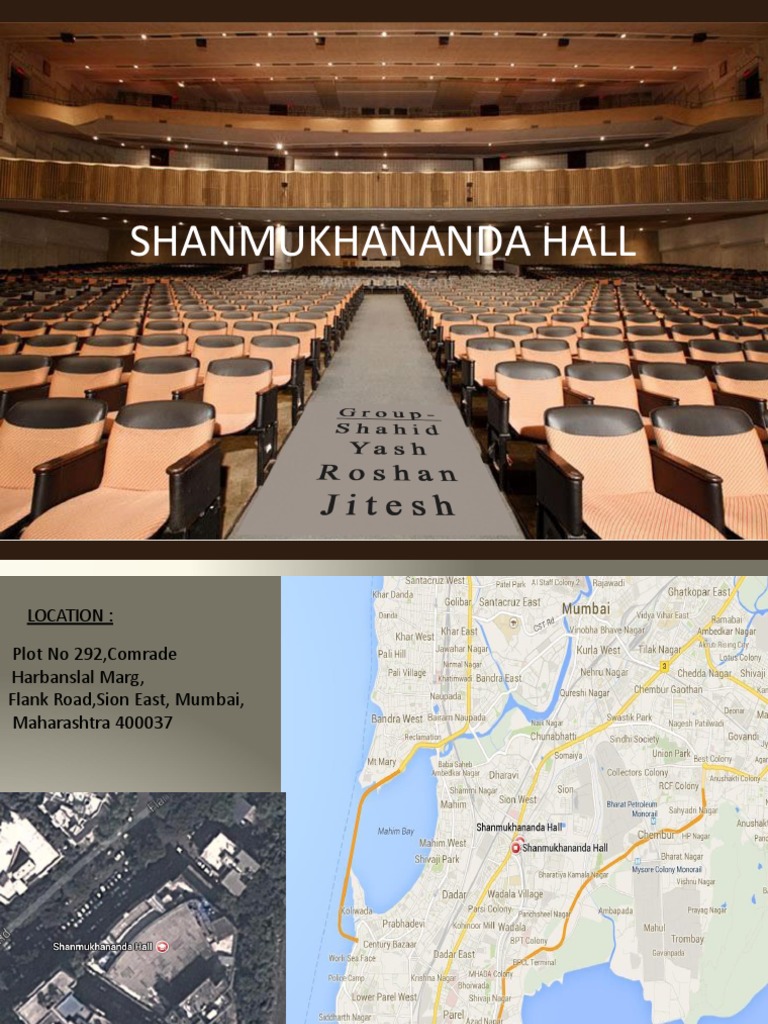 Shanmukhananda Hall: Capacity & Layout | PDF | Lighting | Architectural ...