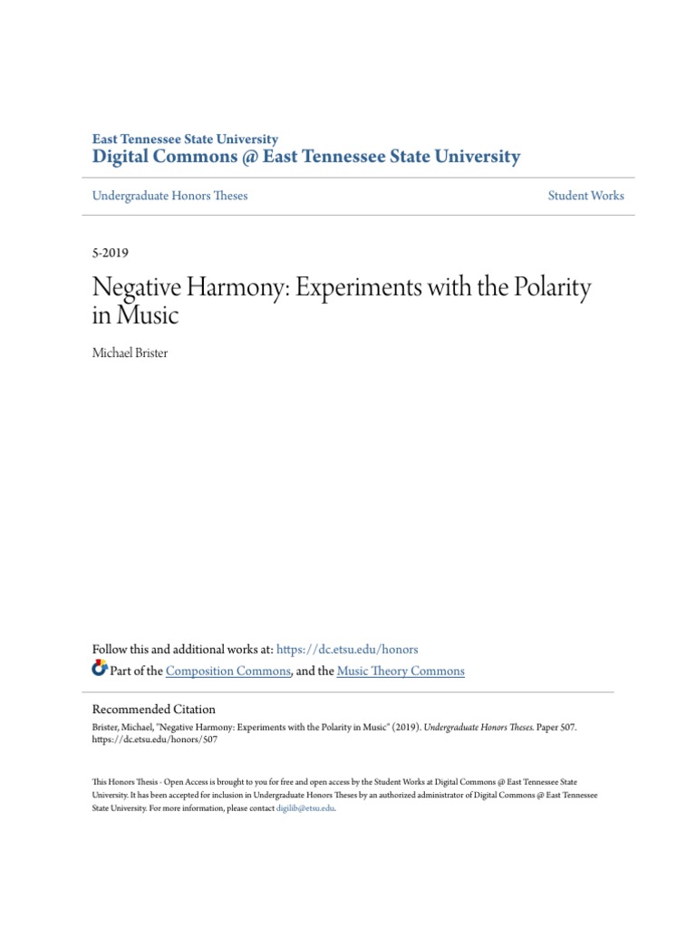 Negative Harmony - Experiments With The Polarity in Music | PDF | Chord ...