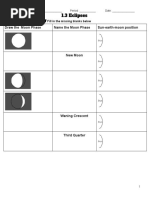Solar and Lunar Eclipse Quiz | PDF | Eclipse | Moon