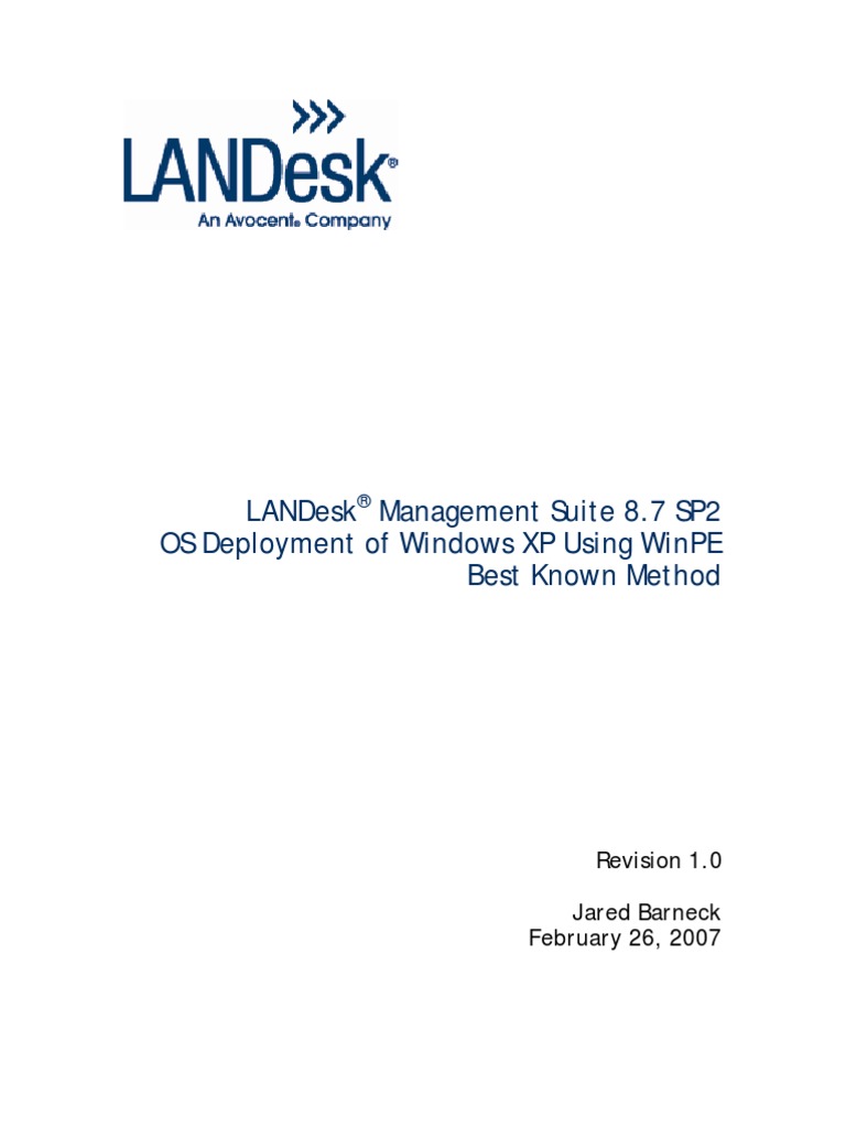 OS Deployment of Windows XP Using WinPE - Best Known Method | PDF ...