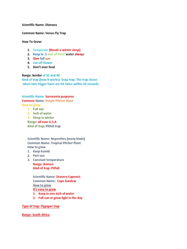 Carnivorous Plants Book | PDF