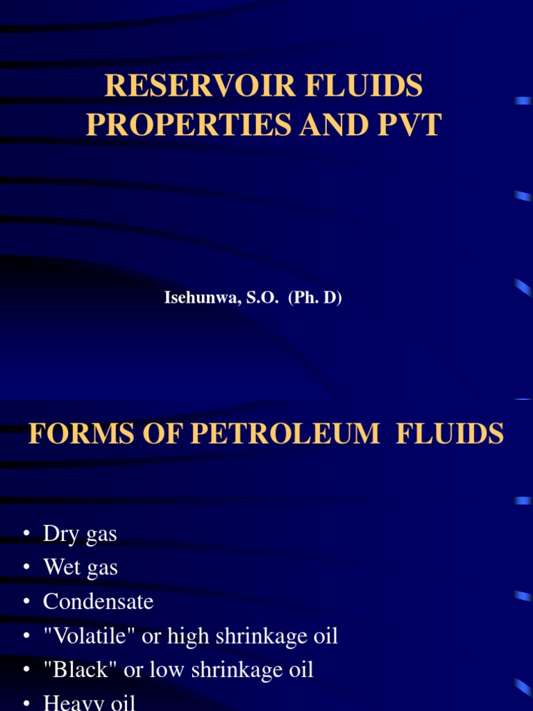 Reservoir Engineering 2 (PVT & Fluid Properties) | PDF | Petroleum ...